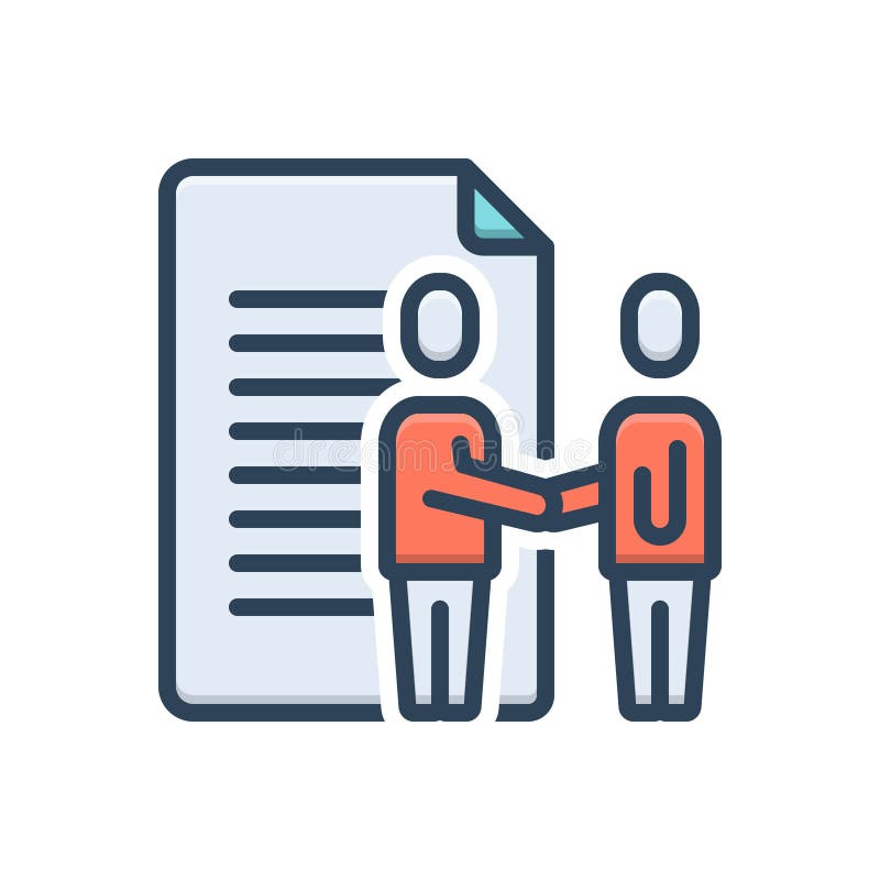 Color Illustration Icon for Dealing, Transaction and Business Stock ...