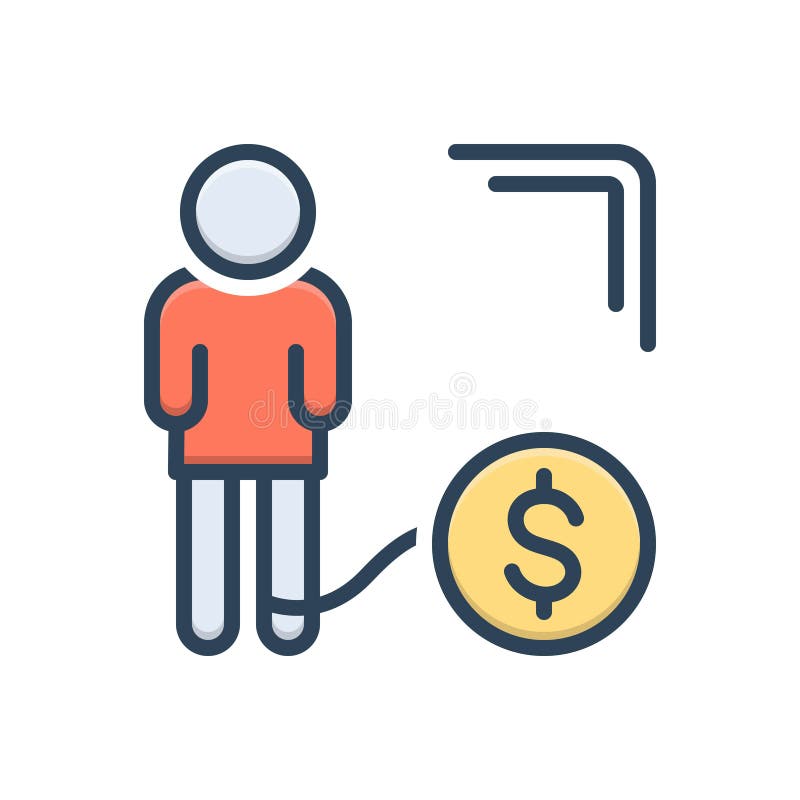 Color Illustration Icon for Debt, Loan and Arrears Stock Vector ...