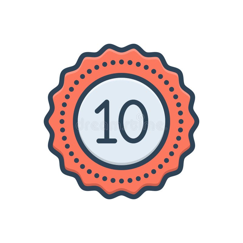 Color Illustration Icon for Decade, Decennary and Ten Stock ...