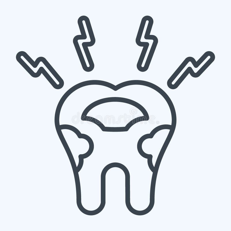 Icon Decayed Tooth. Related To Dentist Symbol. Line Style. Simple ...
