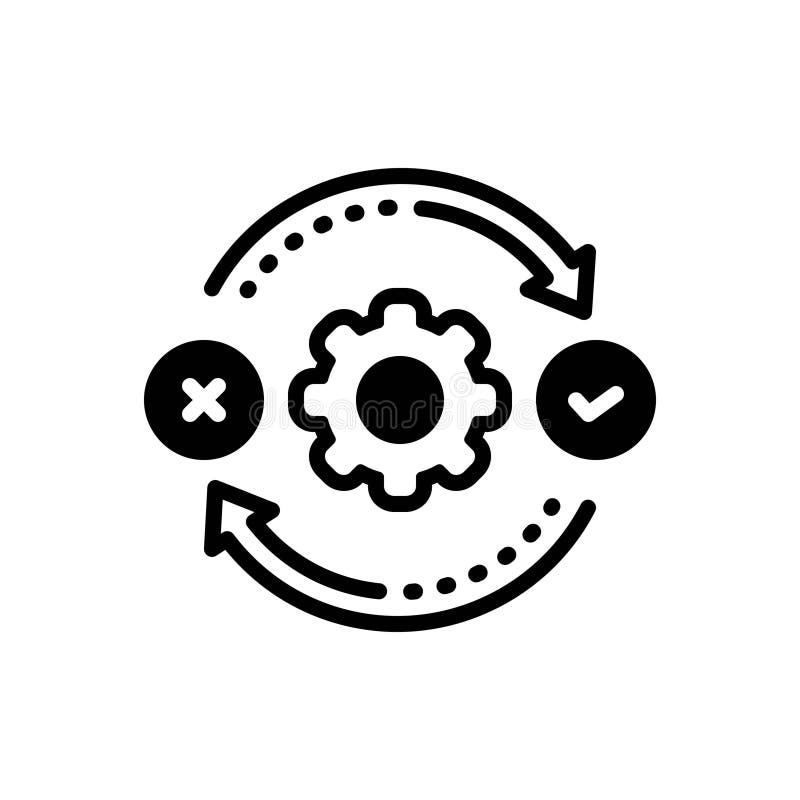 Black Solid Icon for Decision, Conclusion and Process Stock ...