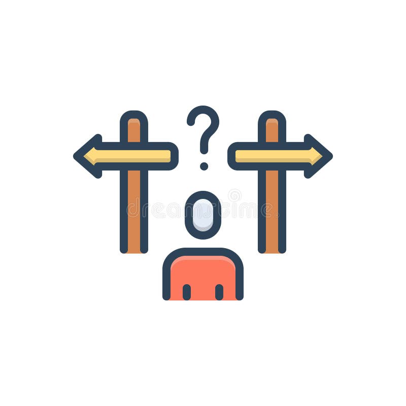 Color Illustration Icon for Decision, Conclusion and Direction Stock ...