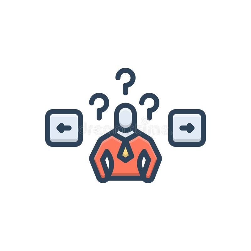 Color Illustration Icon for Decision Making, Decision and Direction ...