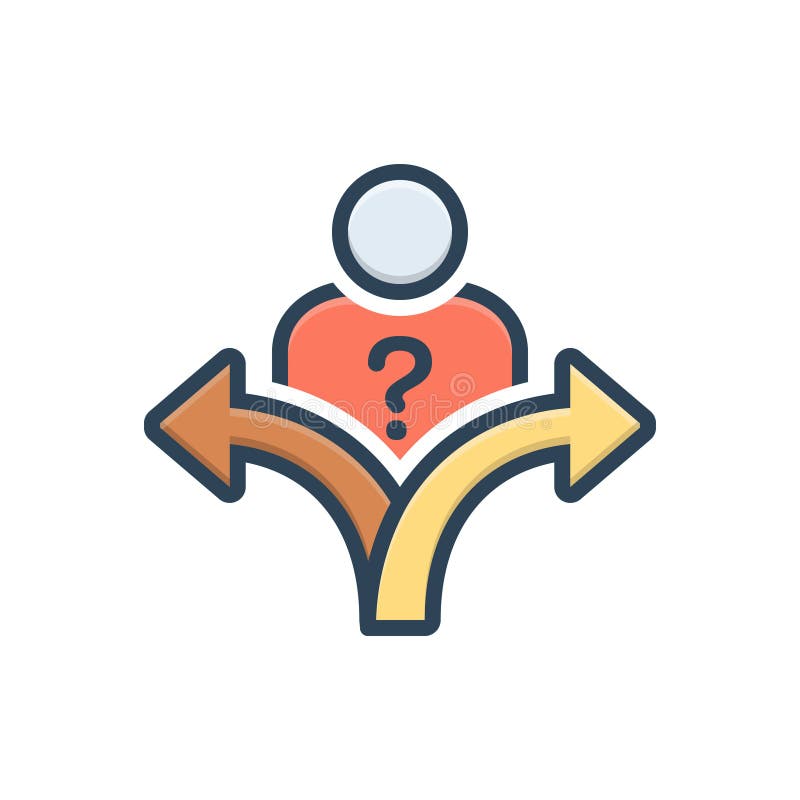 Color Illustration Icon for Decision, Discretion and Conclusion Stock ...