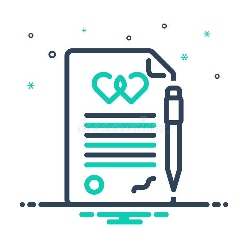 Mix Icon for Declaration, Announcement and Marriage Stock Vector ...