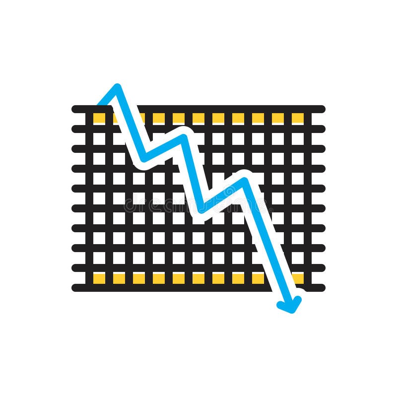 Multi Color Icon for Decline, Downfall and Failure Stock Illustration - Illustration of ...