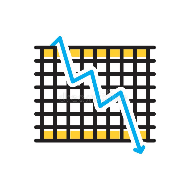 Multi Color Icon for Decline, Downfall and Failure Stock Illustration ...