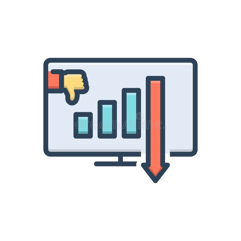 Color Illustration Icon for Declined, Decrease and Reduce Stock Vector - Illustration of economy ...