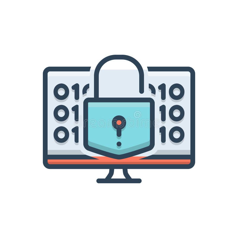 Color Illustration Icon for Decrypt, Protection and Technology Stock ...