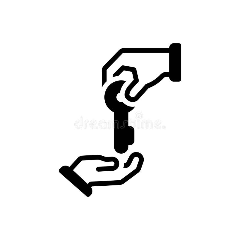 Black Solid Icon for Dedicated, Committed and Transfer Stock Vector ...