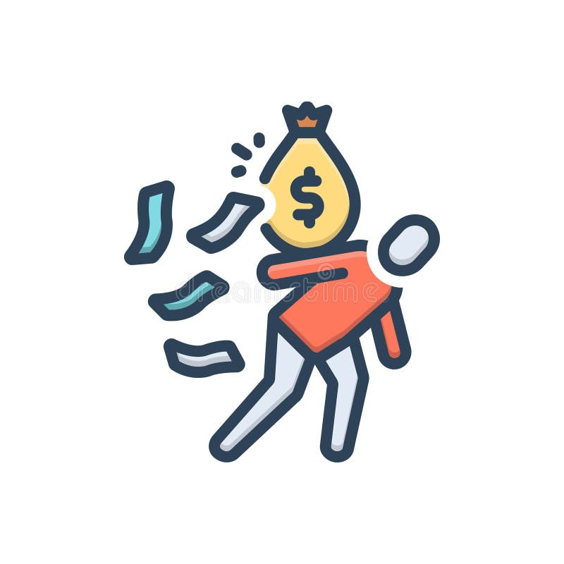 Color Illustration Icon for Default, Debt Burden and Loan Stock Vector - Illustration of sign ...