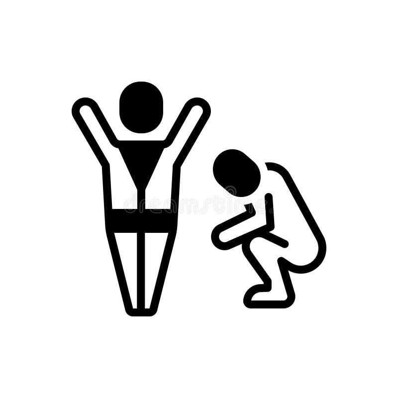 Black Solid Icon for Defeat, Conquer and Champ Stock Vector ...