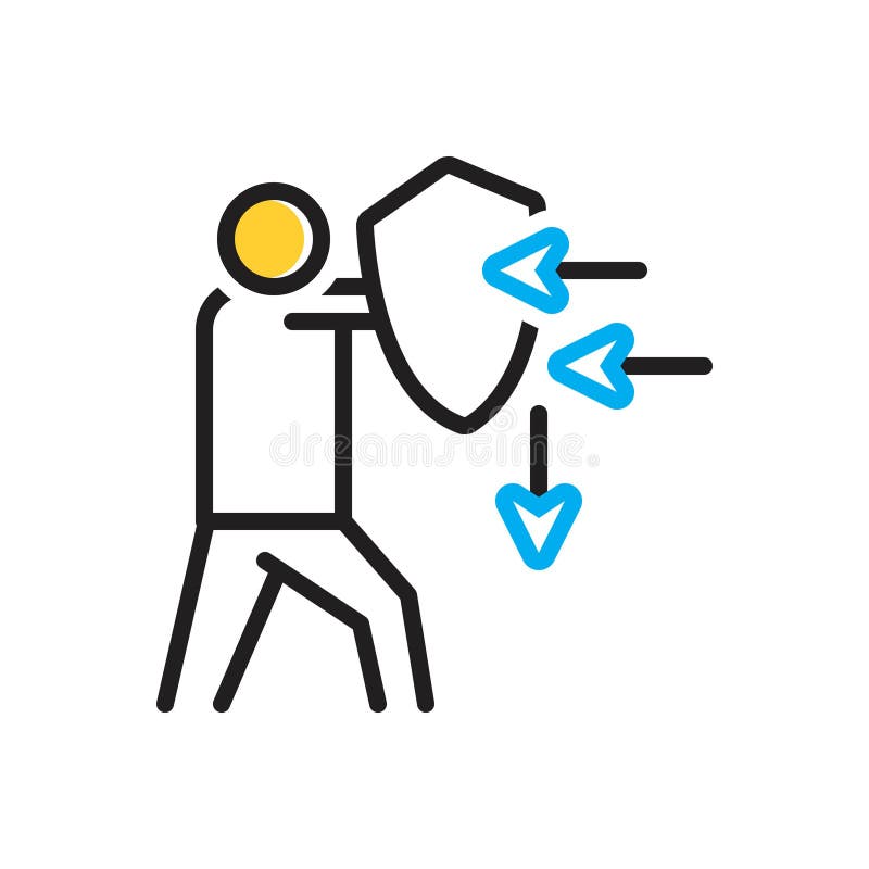 Multi Color Icon for Defend, Safeguard and Keep Safe Stock Illustration ...