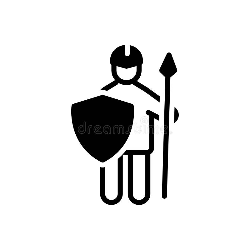 Black Solid Icon for Defend, Protect and Guard Stock Illustration ...