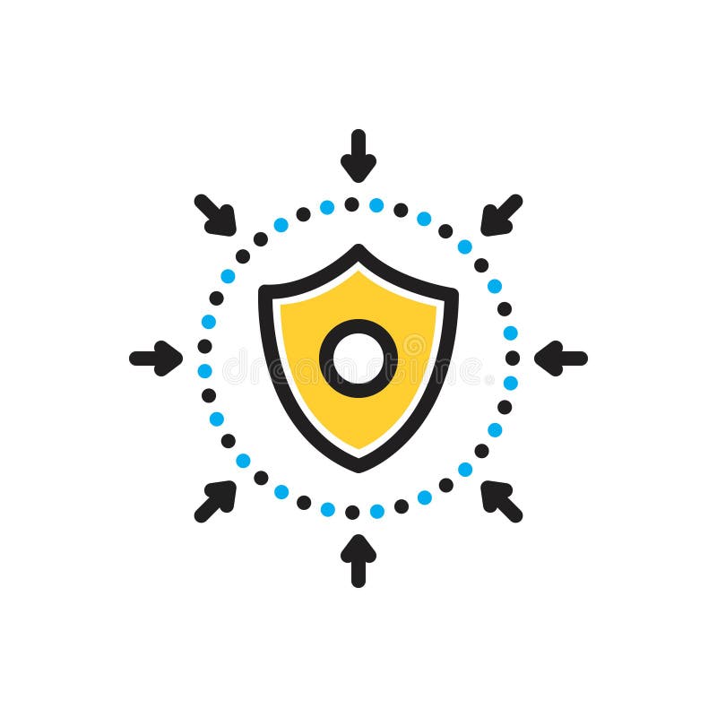 Multi Color Icon for Defense, Safeguard and Shield Stock Illustration ...