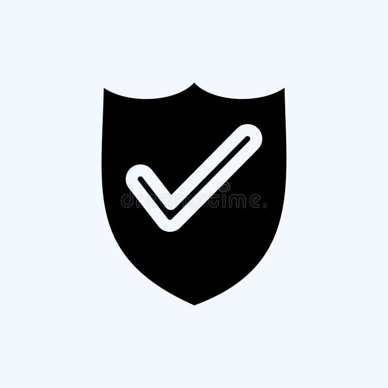 Icon Defense. Suitable for Security Symbol. Glyph Style. Simple Design ...
