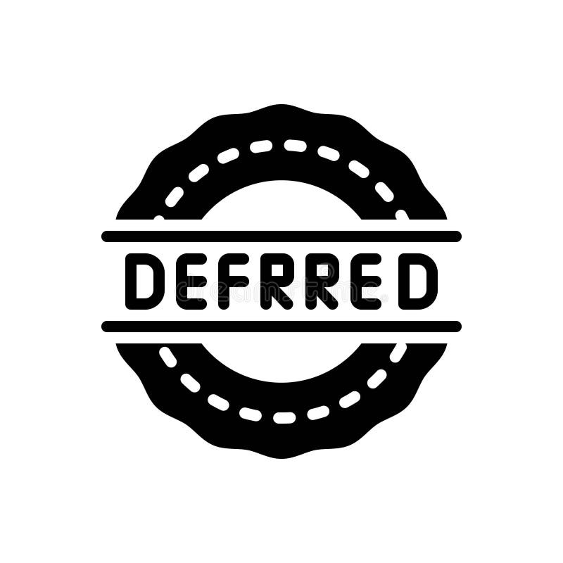 Black Solid Icon for Deferred, Postpone and Delay Stock Vector ...