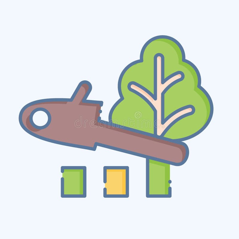 Icon Deforestation. Related To Climate Change Symbol. Doodle Style ...