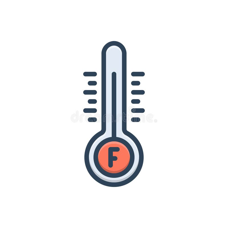 Color Illustration Icon for Degree Fahrenheit, Temperature and ...