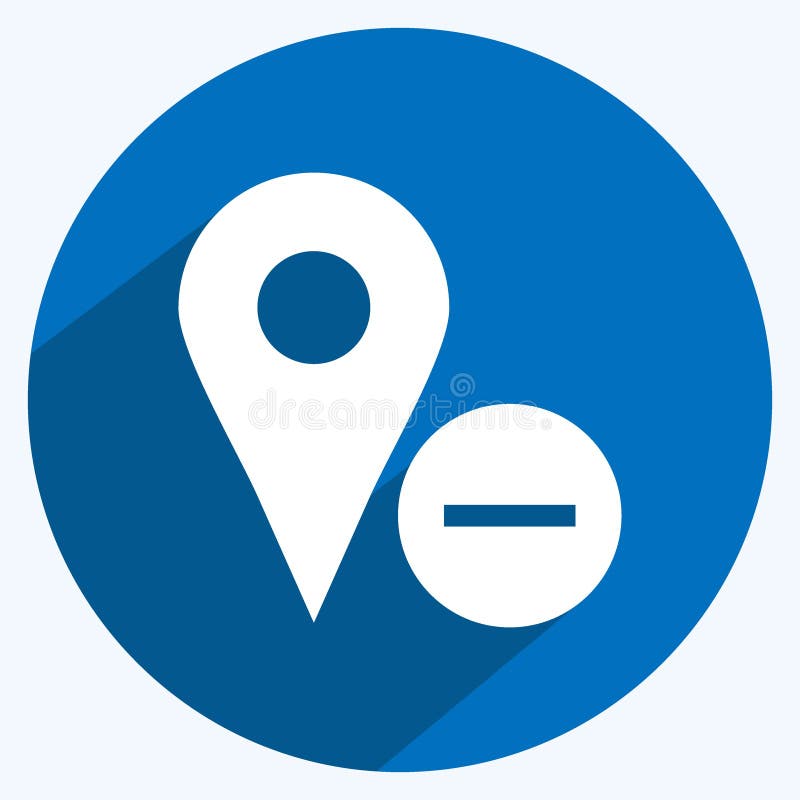 Icon Delete Location. Suitable for User Interface Symbol. Long Shadow ...