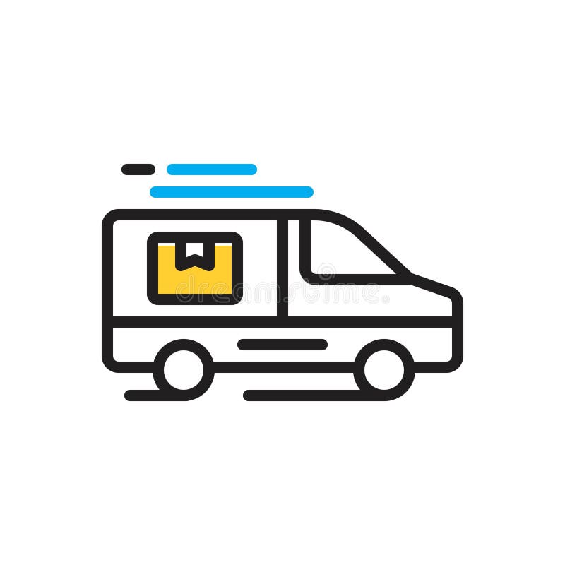 Multi Color Icon for Deliver, Delivery, Truck Stock Illustration ...
