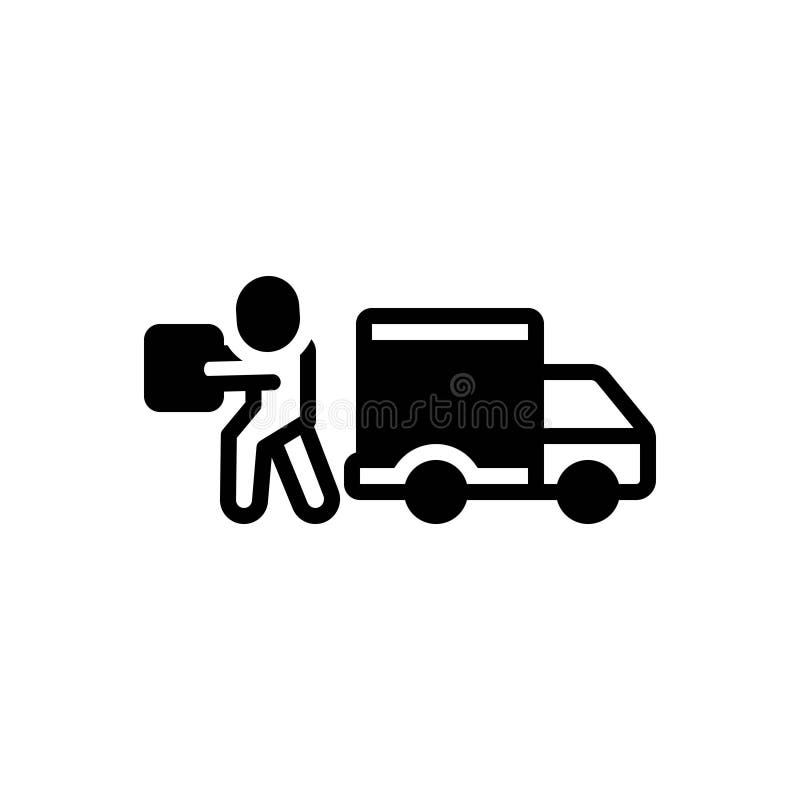Black Solid Icon for Delivers, Distribute and Transport Stock Vector ...