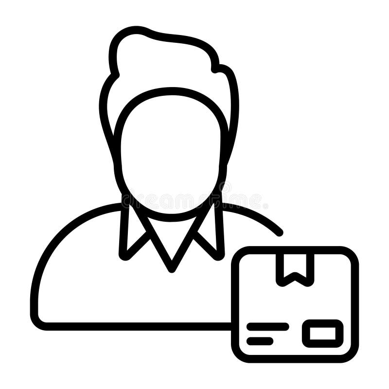 An Icon of Delivery Boy with Parcel, Logistic Worker Vector Stock ...