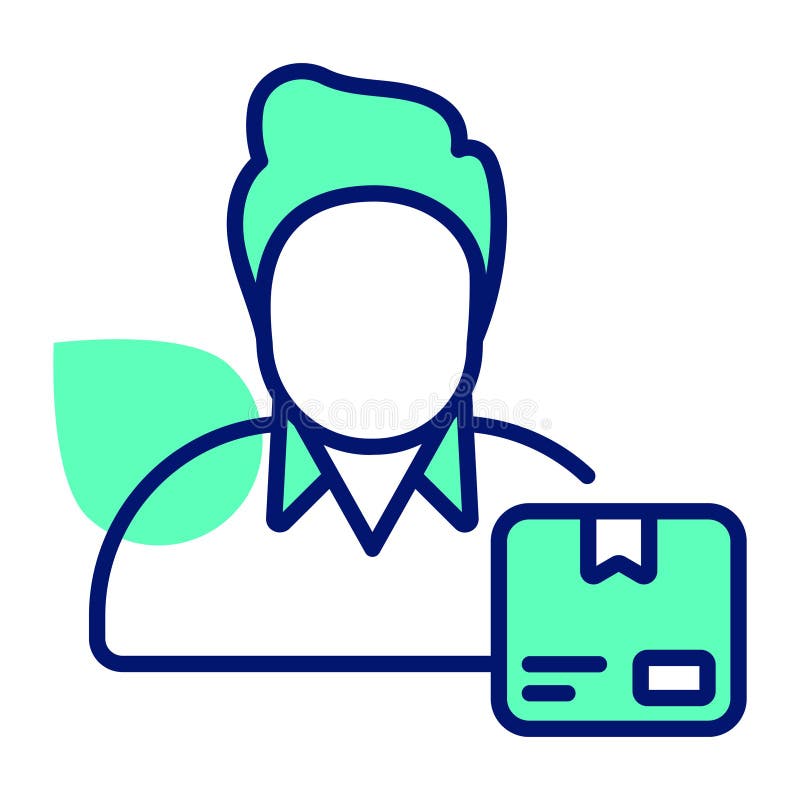 An Icon of Delivery Boy with Parcel, Logistic Worker Vector Stock ...