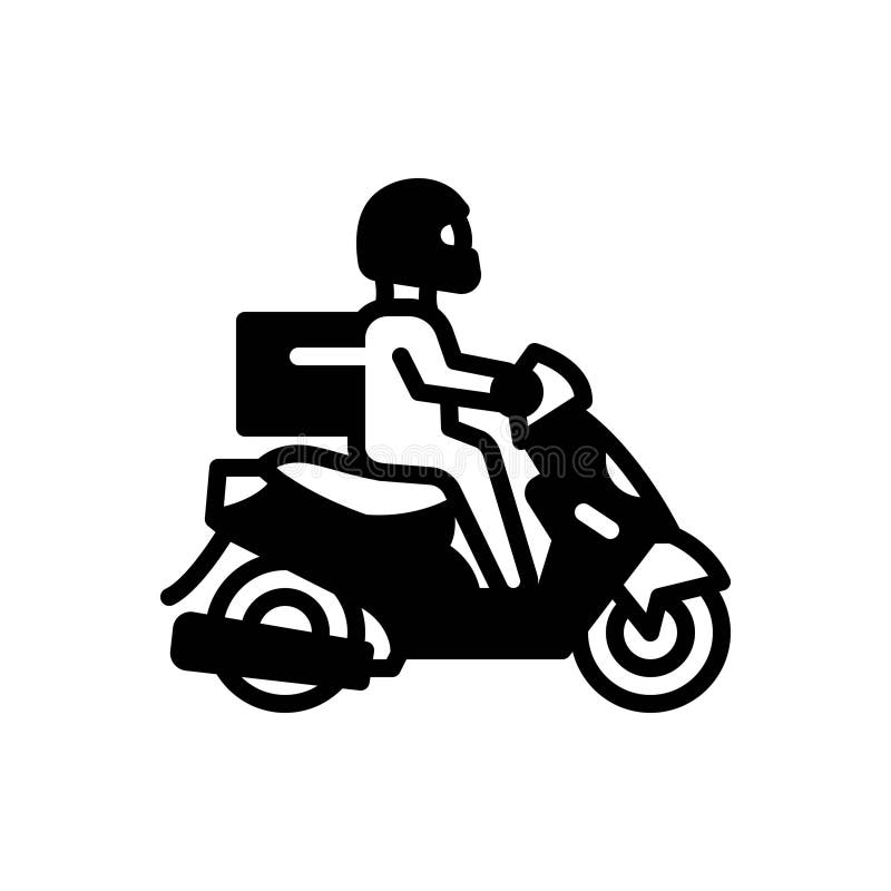 Black Solid Icon for Delivery, Distribution and Motorcycle Stock Vector ...
