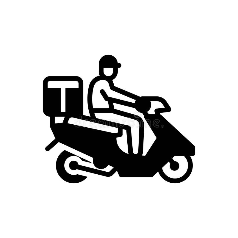Black Solid Icon for Delivery, Distribution and Courier Stock Illustration - Illustration of ...