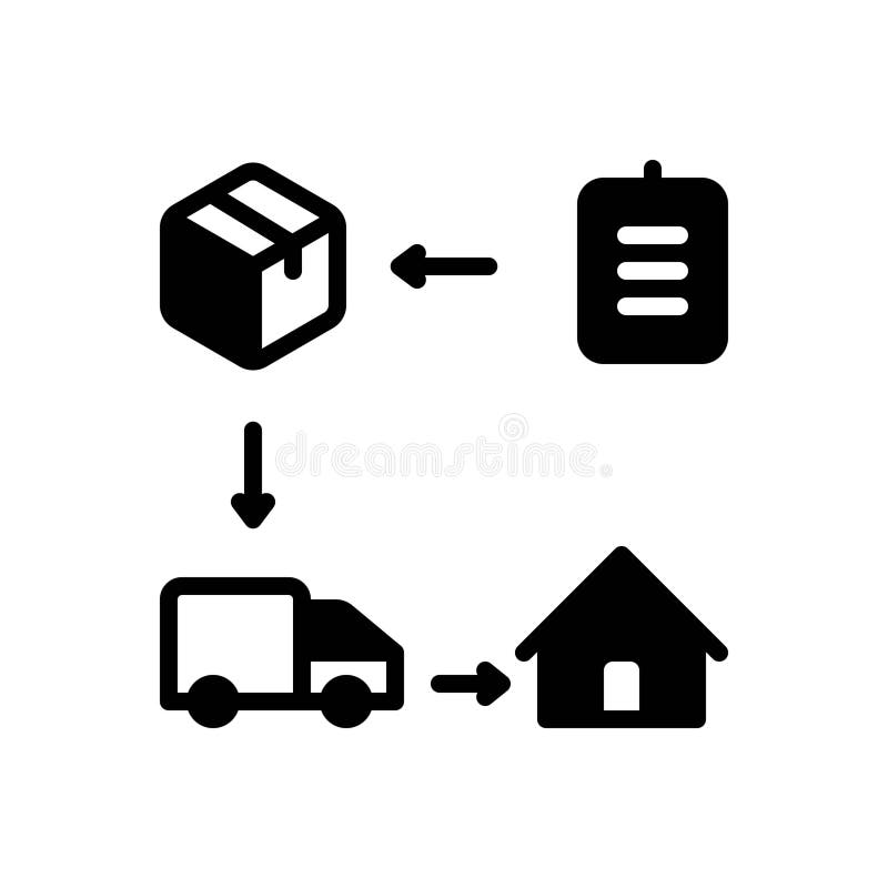 Black Solid Icon for Delivery Process, Delivery and Courier Stock ...