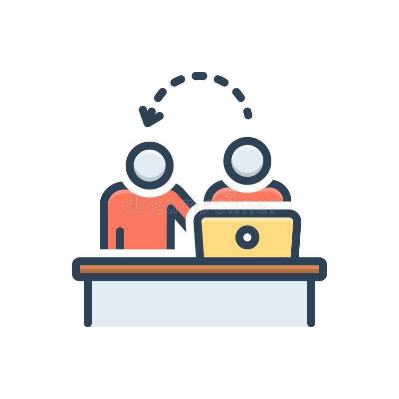 Color Illustration Icon for Depend, Rely on and Be Dependent on Stock ...