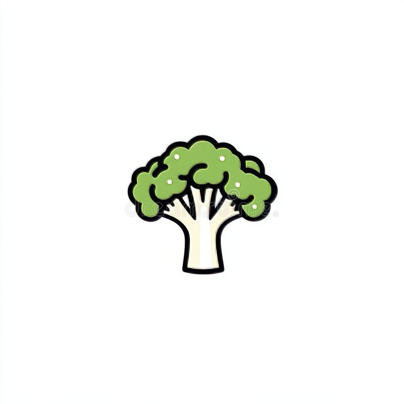 An Icon Depicting a Broccoli Outline for Use in Graphic Design, Apps ...