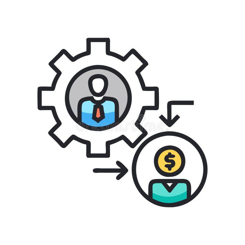 Dynamic Business Resource Allocation Icon Stock Vector - Illustration ...