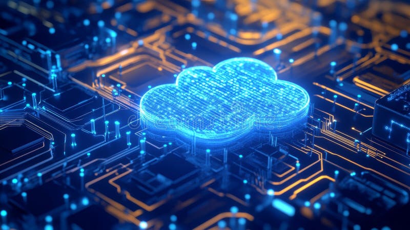 An Icon Depicting a Hosting Network with a Two-tone Cloud and Linked ...