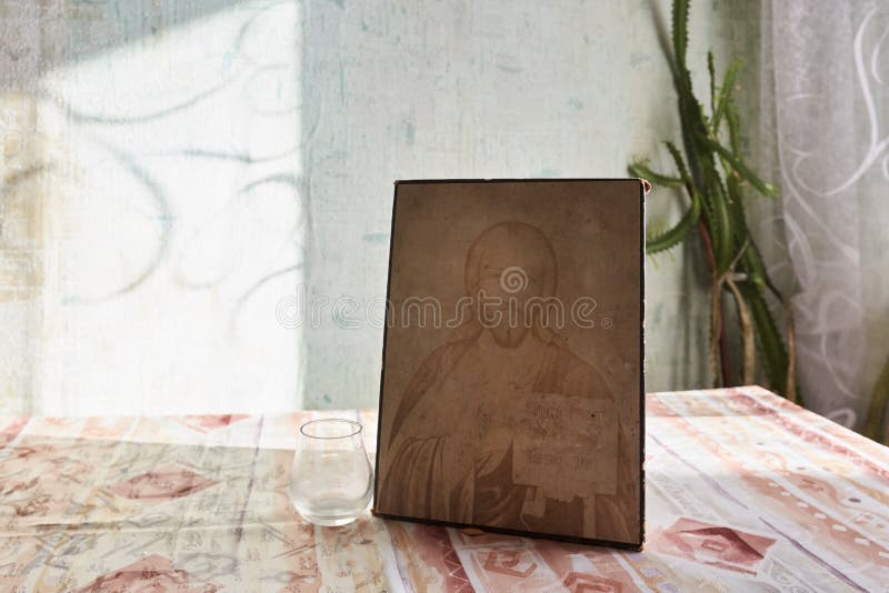 Icon Depicting Jesus Christ Stands on a Table Editorial Stock Photo ...