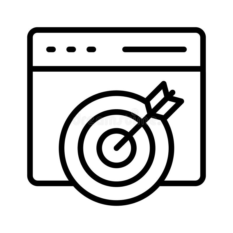 Icon Depicting a Target with an Arrow within a Browser Window for ...