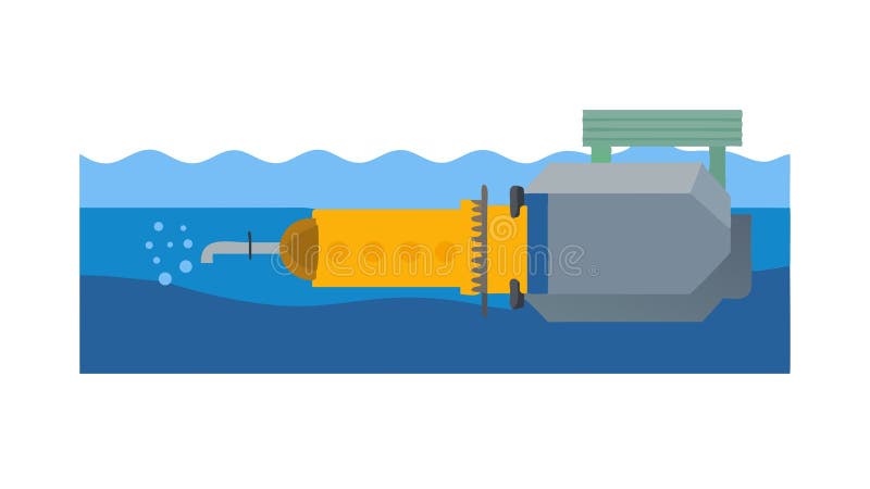Underwater Pipe System, Submarine Infrastructure, Vector Design ...