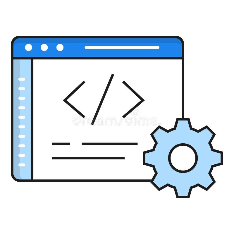 Icon Depicting A Webpage With Programming Lines And Tags Illustrating Web Development Coding