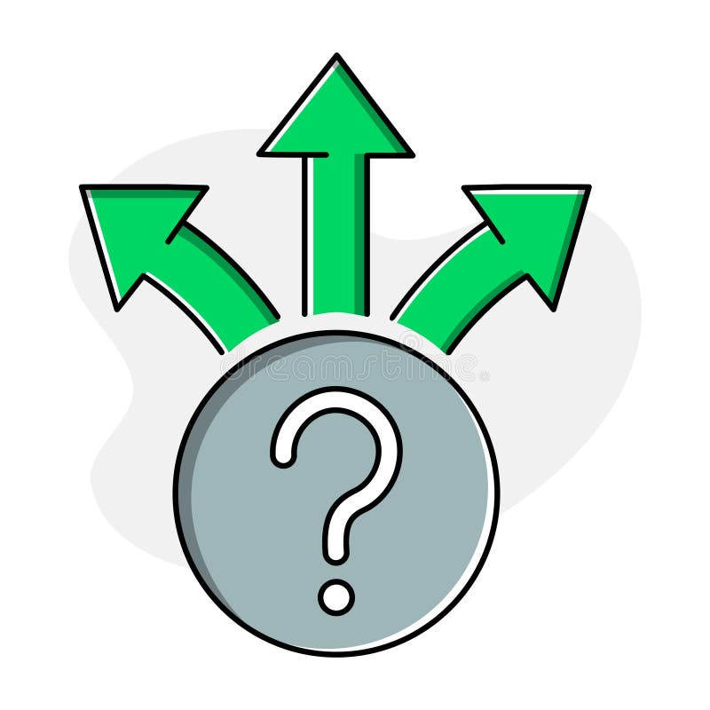 This Icon Depicts a Question Mark with Three Arrows Emanating from it ...