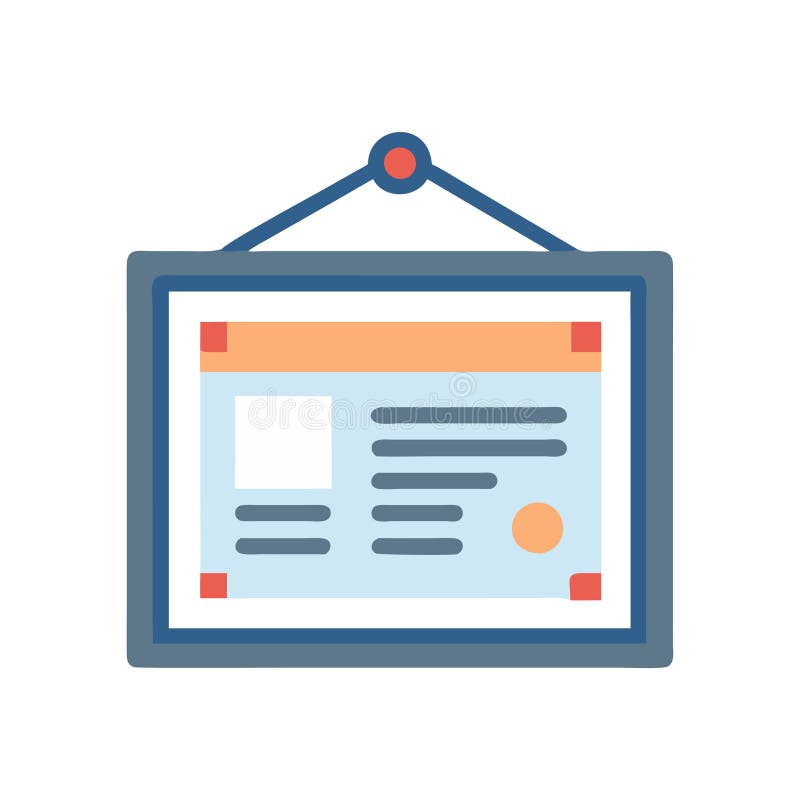 Icon for Bulletin Boards and Notices Stock Vector - Illustration of ...