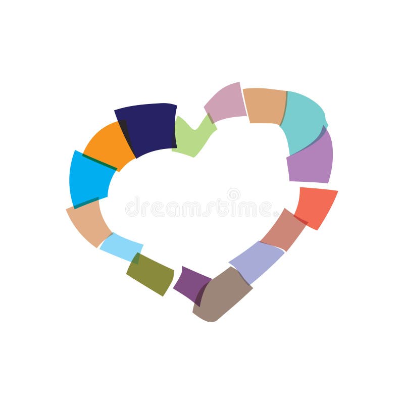 Icon Design with Colorful Blocks in the Shape of a Heart Stock Vector ...