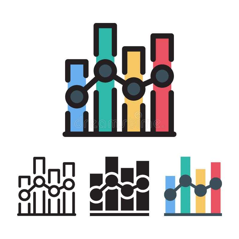 Icon Design Graphic Template 4 Style - Bar Chart Symbol Stock Vector ...