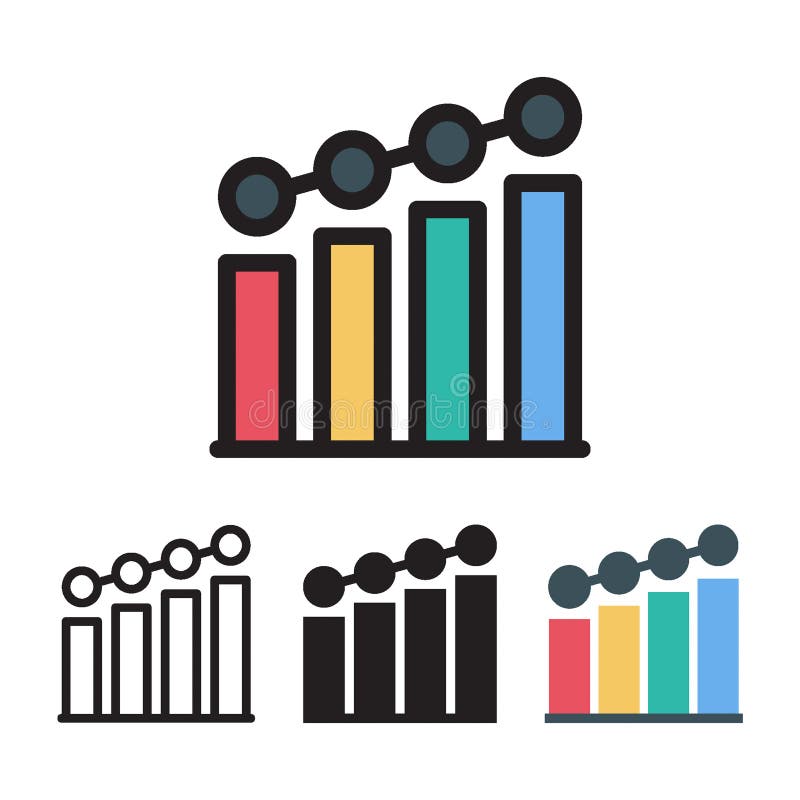 Icon Design Graphic Template 4 Style - Bar Chart Up Symbol Stock Vector ...