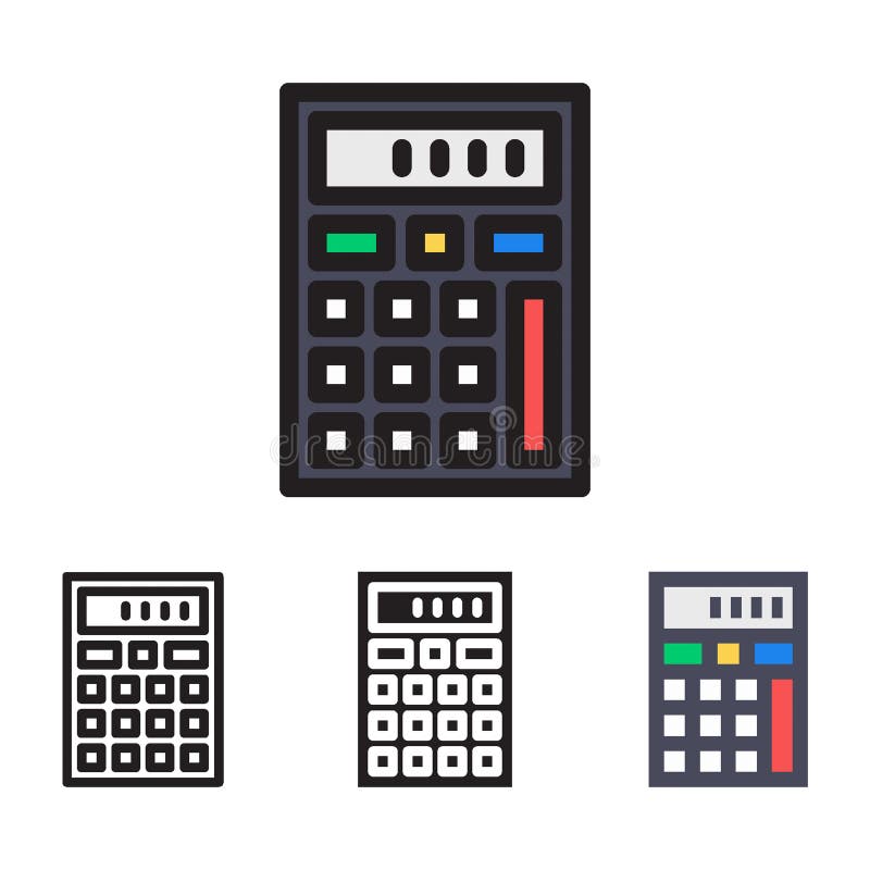 Icon Design Graphic Template 4 Style - Calculator Symbol Stock Vector ...
