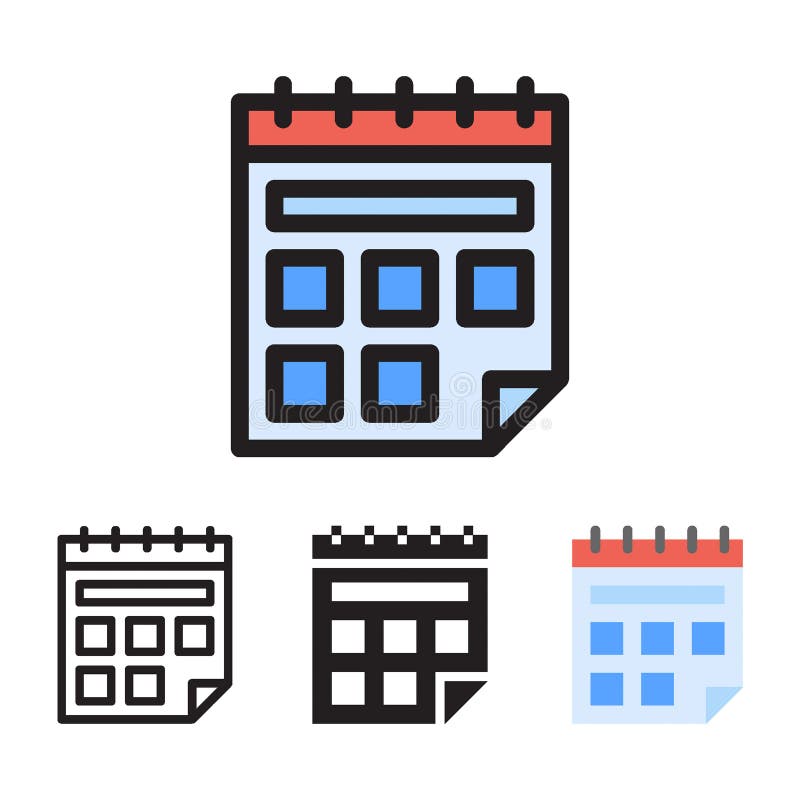 Icon Design Graphic Template 4 Style - Calendar Symbol Stock Vector ...