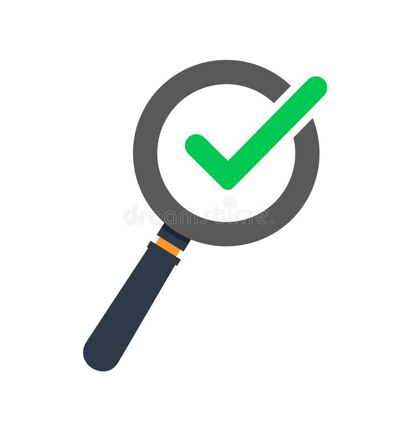 Icon Design that Indicates Successful Search. Magnifying Glass with ...