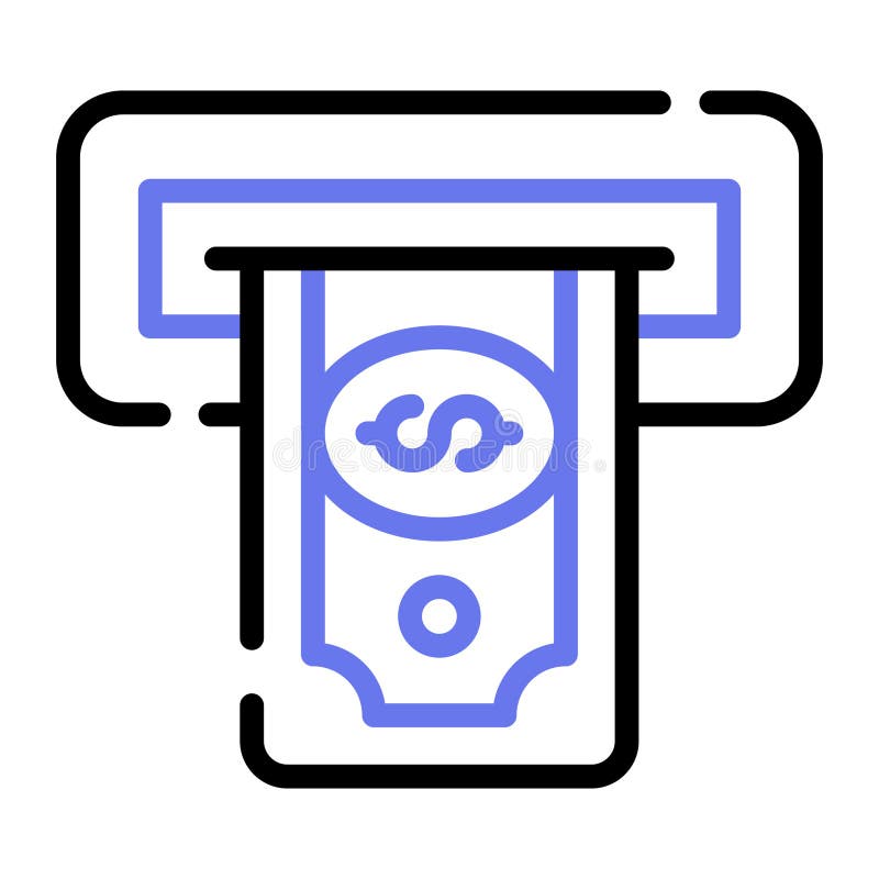 An Icon Design of Instant Banking, Flat Vector of Cash Dispenser, Atm ...