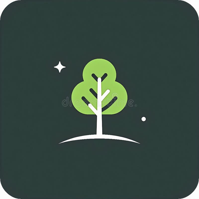 Icon Design: Small Tree Symbol Stock Illustration - Illustration of ...