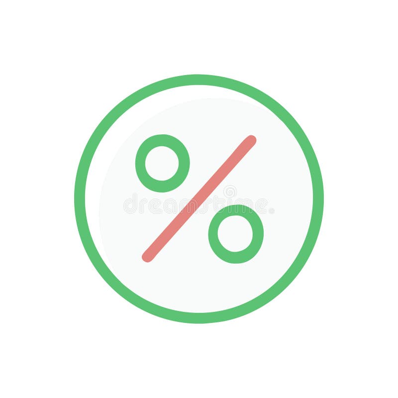 Percentage Symbol Icon for Learning Materials Stock Illustration ...